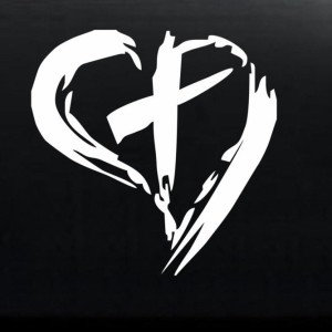 Heart and Cross Window Decals - Custom Sticker Shop