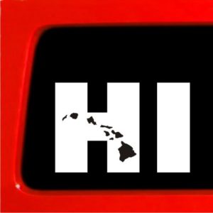 HI Hawaii Window Decal Sticker | MADE IN USA