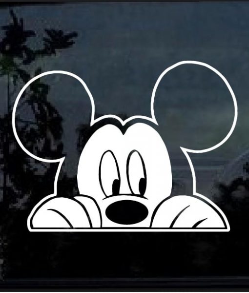 Mickey Mouse Peeking Disney Decal Sticker – Custom Sticker Shop