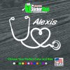 Heart Stethoscope With Name Nurse Window Decal Sticker | Custom Made In ...