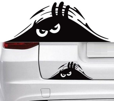 Peeking Monster Bumper Decal Sticker A2