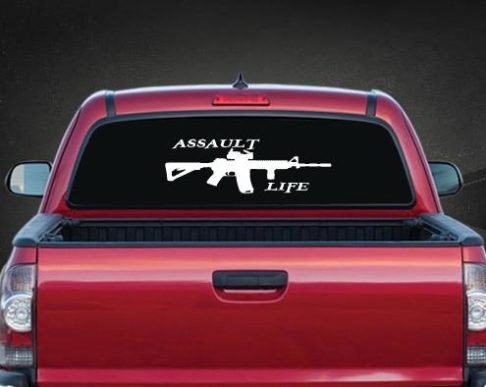 Assault Life AR Rear Window Decal | Custom Sticker Shop