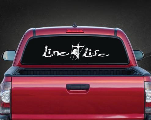 Line Life Lineman Rear Vinyl Decal Stickers - Custom Sticker Shop