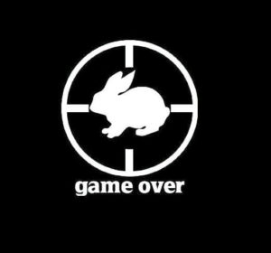 Game Over Rabbit Hunting Window Decal Sticker | MADE IN USA
