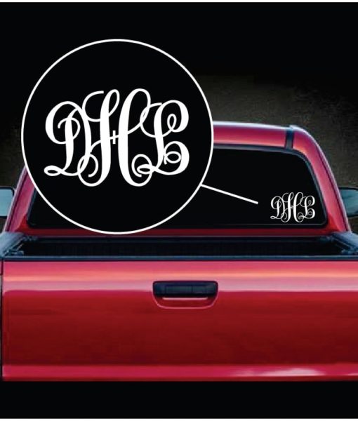 Monogram Initials Decal Sticker – Custom Sticker Shop