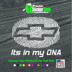 Chevy It’s In My Dna Fingerprint Chevy Window Decal Sticker | Custom ...