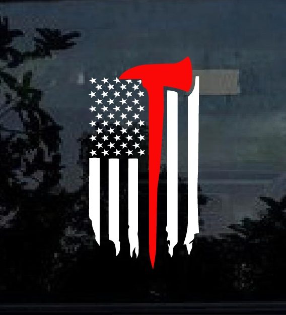 Red Axe of Courage Fireman Firefighter Decal Sticker - Custom Sticker Shop