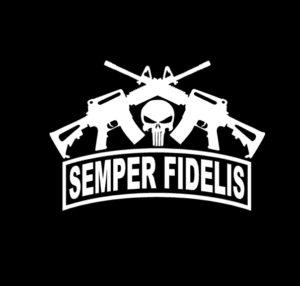 Punisher Skull Semper Fidelis Crossed Ar Window Decal Sticker For Cars ...