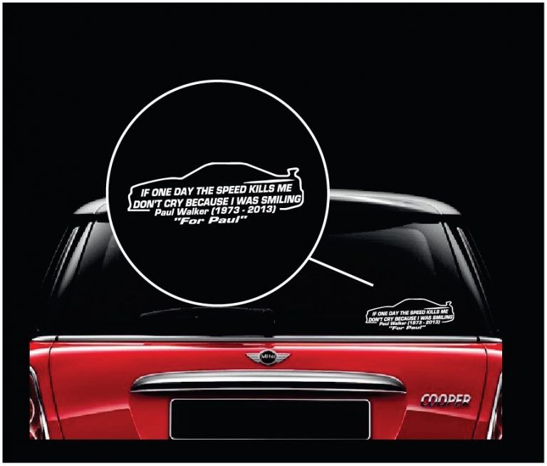 Paul Walker Speed A2 JDM Car Window Decal Stickers – Custom Sticker Shop