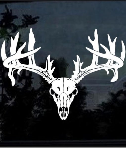 Deer Buck Skull Antlers Hunting Sportsman Decal Sticker – Custom ...