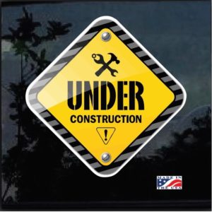 Jdm Under Construction Full Color Decal Sticker | Custom Made In the ...