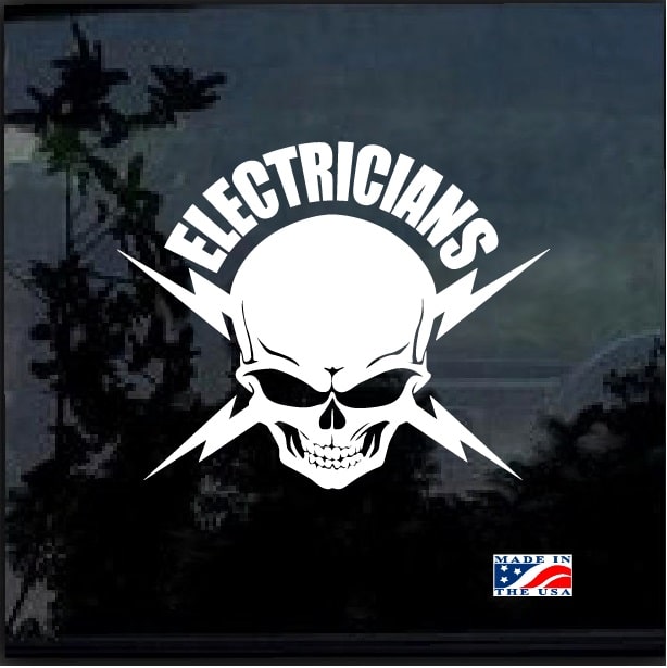 Electricians Skull Decal Sticker | Custom Sticker Shop