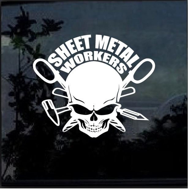 Sheet Metals Workers Skull Decal Sticker – Custom Sticker Shop