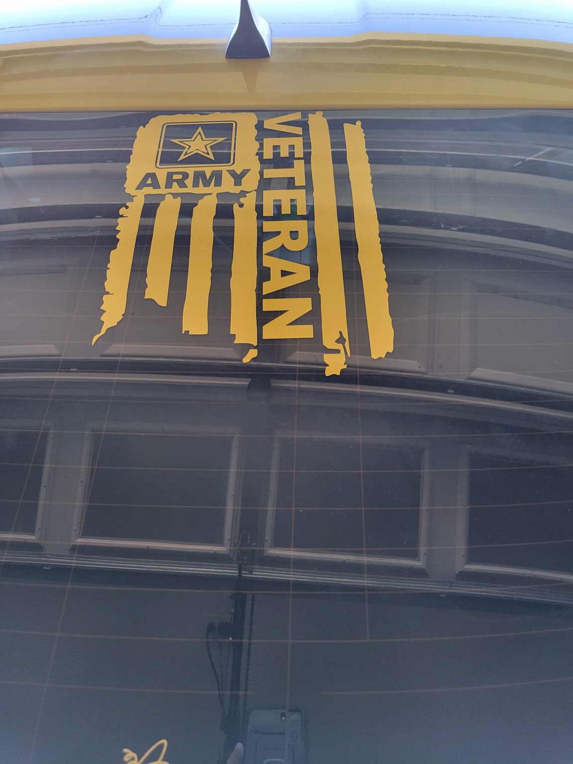 Army Veteran Weathered Flag Military Window Decal Sticker