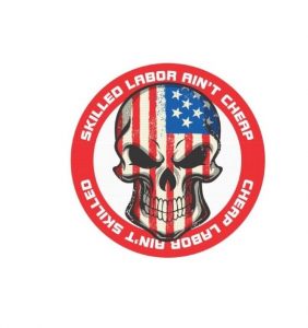 Skilled Labor Punisher Skull – Set Of 2 Decals – Hard Hat Stickers ...