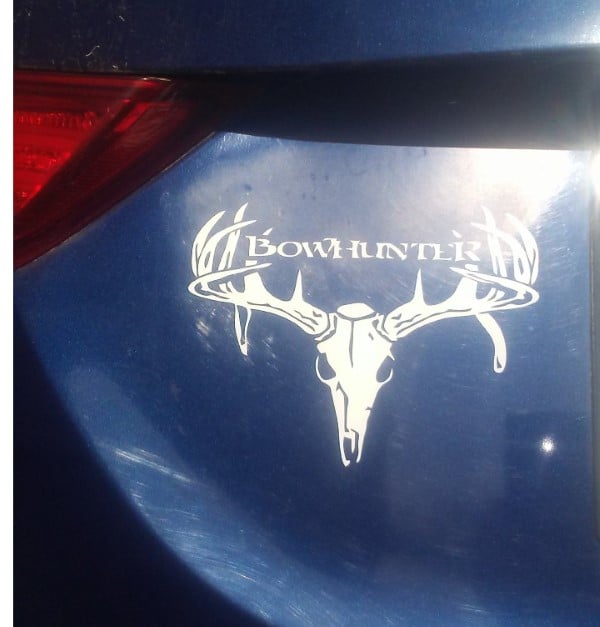 Bow hunter Buck Deer Skull Hunting Window Decal Sticker: | Custom ...
