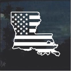 Louisiana American flag window sticker decal