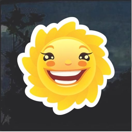 Emoji Sun Smiling Window Decal Sticker – Custom Sticker Shop