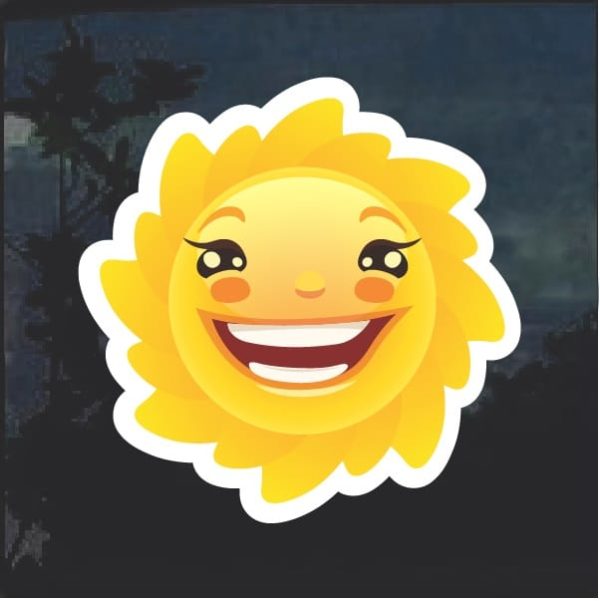 Emoji Sun Smiling Window Decal Sticker – Custom Sticker Shop