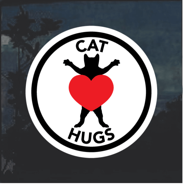 Cat hug love Window Decal Sticker | Custom Sticker Shop