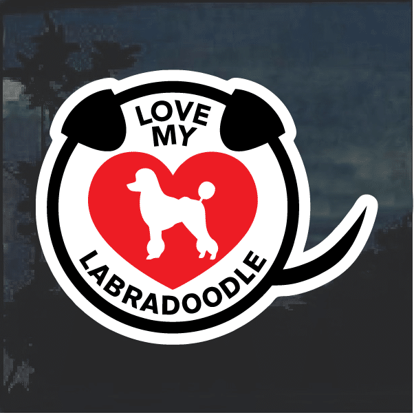 Dog Sticker – Love My Labradoodle Heart Decal | Custom Made In the USA ...