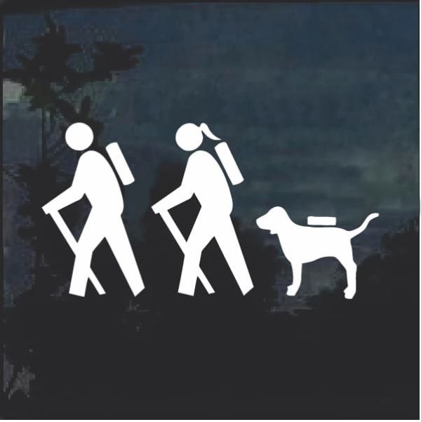 Hiking Couple Window Decal Sticker | Custom Sticker Shop