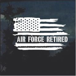 USAF Air Force Retired Weathered Flag Decal Sticker