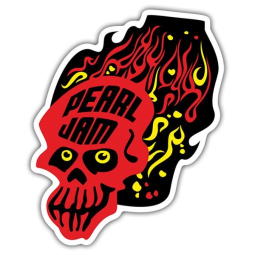 Pearl Jam Skull Full Color window Decal Sticker | Custom Sticker Shop