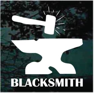 Blacksmith anvil hammer decal sticker | MADE IN USA