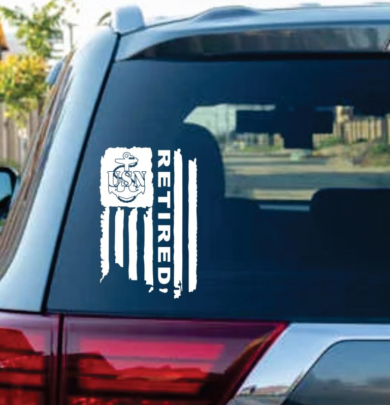 Usn Navy Retired Weathered Flag Decal Sticker For Cars And Trucks ...